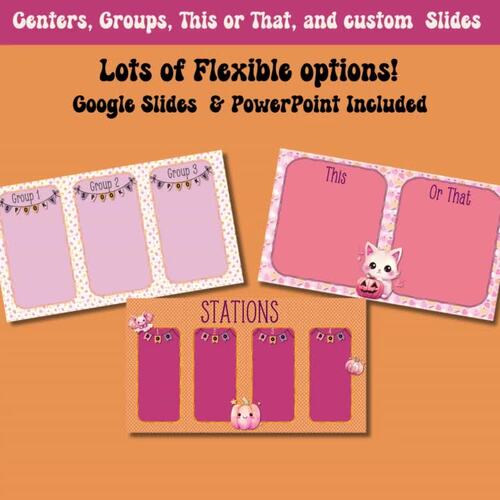 Pink Halloween Themed Daily Classroom Google Slides Template PPTX