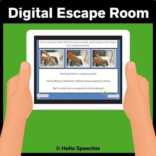 Digital R Blends Articulation Escape Room Escaping 2020 by Hello Speechie