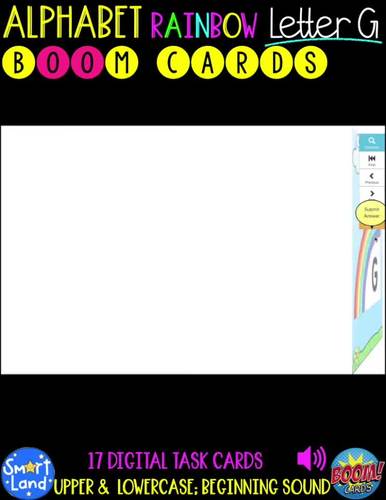 Alphabet practice_Letter G_Rainbow fun_Boom Cards™ by Smart Land Printables