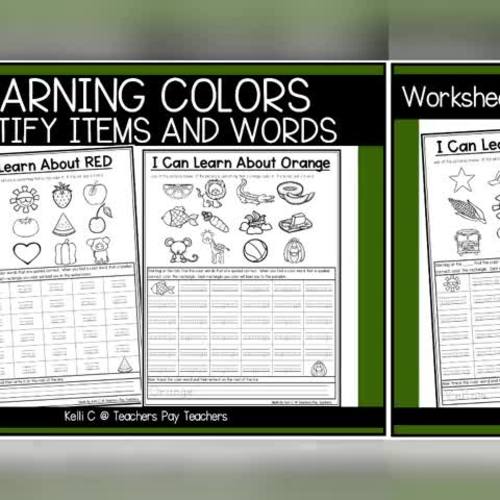 Learning Colors Worksheets | Identify Colors | Read Color Words by Kelli C