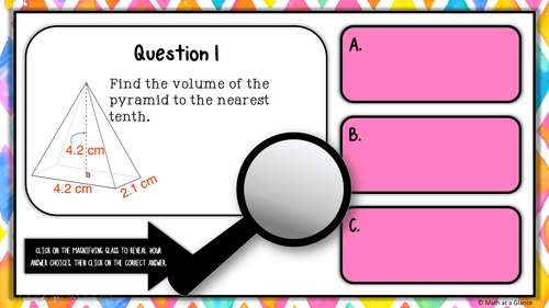 7th Grade Math End of year Review Activity Search & Reveal Game Assessment