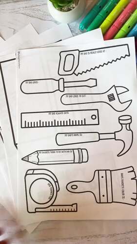 Father’s Day Toolbox Craft – Writing, Coloring & Gift Activity | TPT