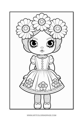 Unleash Your Dark Creativity with Gothic Horror Doll Flowers Coloring ...