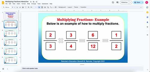 Multiplying Fractions Digital Activity (Google Slides) | TPT