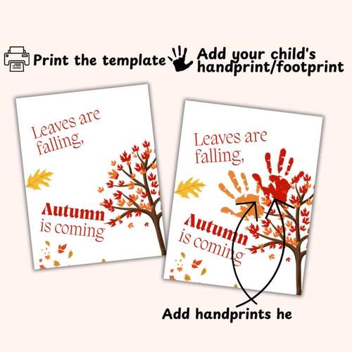 Fall Handprint Craft Template | Fall Activities | Preschool Autumn Fall ...