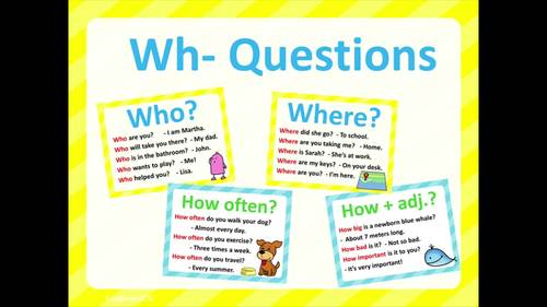 Basic Wh- Questions | Posters by EasyBreezyESL | TPT
