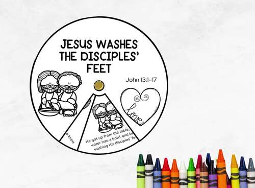 Jesus Washes Disciples Feet, Last Supper Holy Week Bible Craft for ...