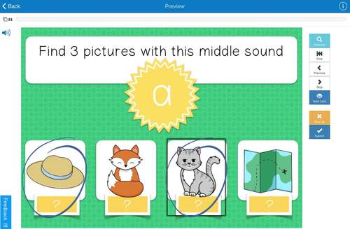 BOOM CARDS™ CVC short vowels: Find the middle sound by The Resource Elf