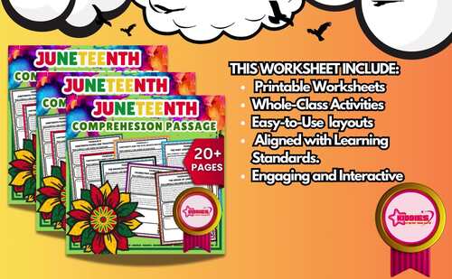 June Juneteenth Reading Comprehension Activities 2nd,3rd,4th,5th,6th ...