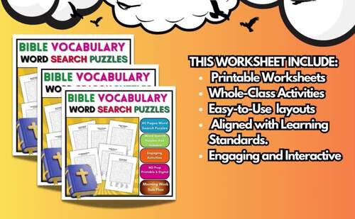 Fun Bible Vocabulary Word Search Activities 4th,5th,6th,7th,8th,9th ...