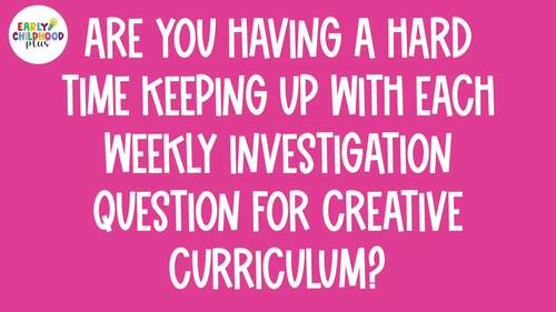Beginning the Year Investigation Questions & Vocab for The Creative ...