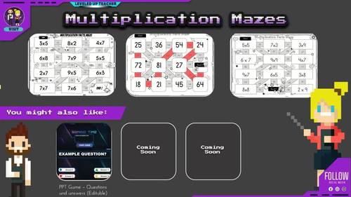 [No Prep] Multiplication Facts Mazes by Leveled Up Teacher | TpT
