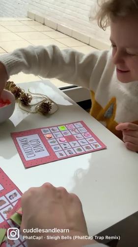 Christmas Bingo Game For Kids, Winter Holiday Xmas Party Activity