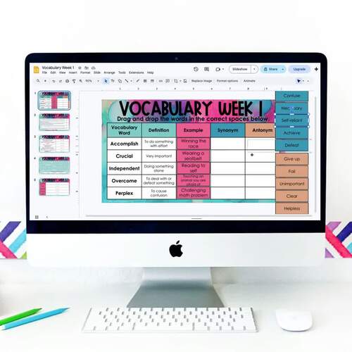 4th & 5th Grade Vocabulary Activity | Weekly Word Work | ELA Word Study