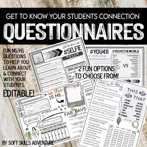 All About Me, Get to Know Your Students, Reflection / Connection Activity