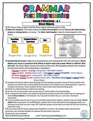 Direct Objects - English Grammar Lesson 9 - Print &amp; Digital | TPT