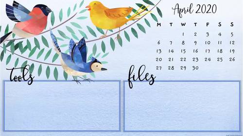 Watercolor Desktop Calendar Backgrounds by Teacher's Clubhouse | TpT