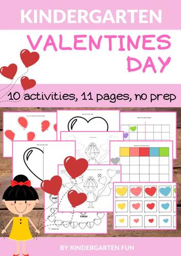 Valentine's Day Pack for kindergarten. 10 activities by Edu Kindergarten
