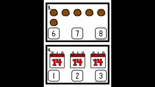 Valentine's Day Task Cards Math Activity Count and Clip Cards 1-10