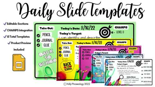 Back To School Classroom Daily Google Slide Templates BUNDLE | TPT