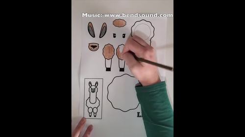 Cut and Paste Llama Craft Scissor Skills Activity Fun Animal Fine Motor ...