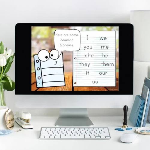 Pronouns | Grammar Mini-Lesson | PowerPoint & Google Slides by Sarah ...