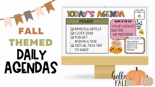 Fall Themed Weekly and Daily Agenda Google Slides by The Lipstick Life ...