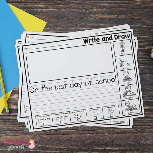 May and June Writing Prompts for Kindergarten by The Printable Princess