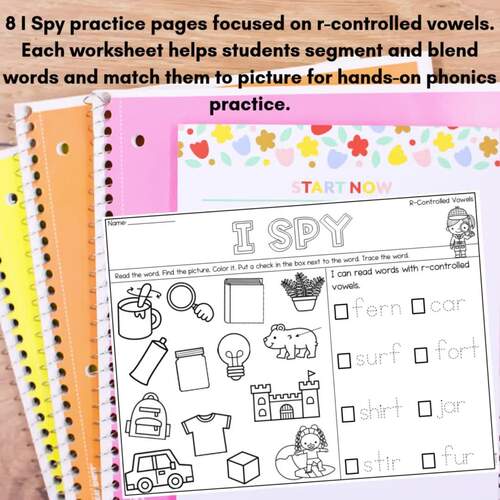 I Spy Phonics R-Controlled Vowels Worksheets for Science of Reading