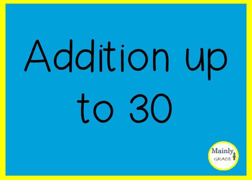 Addition up to 30 Digital Activity - BOOM CARDS™ by Mainly Grace