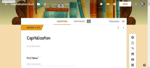 Capitalization Quiz for Google Classroom (Auto Grading) - Distance Learning