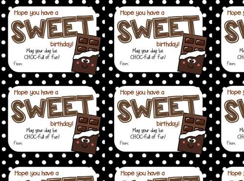 Cute Hershey's Chocolate Bar Birthday Gift Tag by Highs and Lows of a ...