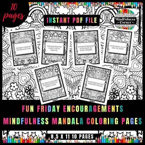 Fun Friday Activities, Encouragement Mindset Mindfulness Mandala ...