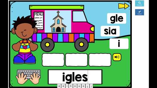 Silabas trabadas GL- Audio Incluido Boom Cards by Recursos Arcoiris
