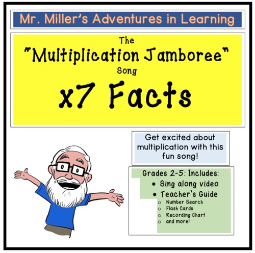 The "Multiplication Jamboree" Song x7 Facts Video and Teacher's Guide
