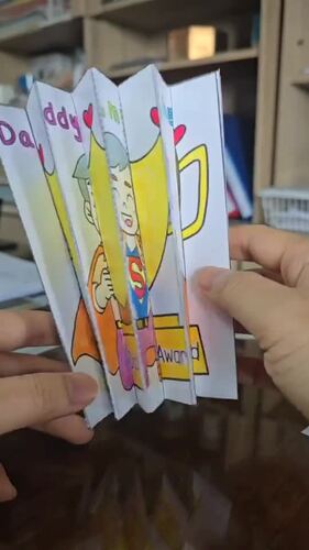 Father’s Day Agamograph Coloring Pages:3D Father’s Day Craft:Fun Art:Summer