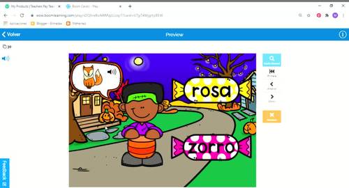 BOOM CARDS Halloween: Lectura palabras y sílabas | Digital Reading Game ...