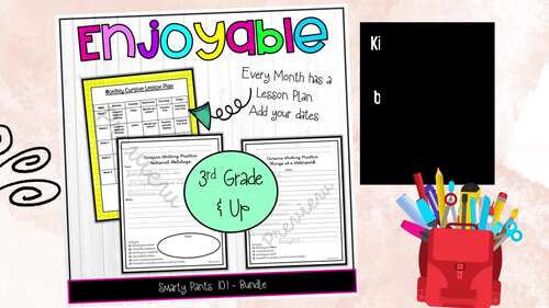 Cursive Writing Practice Sentences BUNDLE FULL YEAR Jokes, Fun Facts