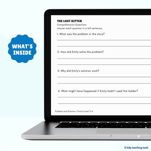 10 x Problem and Solution Fiction Reading Comprehension Passages Level 3-4