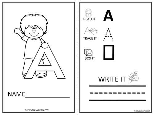 Beginning sounds booklets/ Read, trace, cut and glue pages/26 booklets