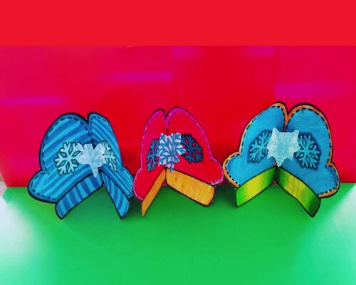 Christmas Mitten Craft | Printable 3D Winter Activity for Elementary