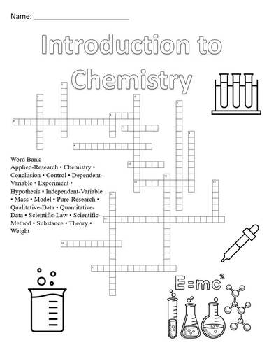 Introduction to Chemistry Vocabulary Crossword Puzzle by Secondary ...
