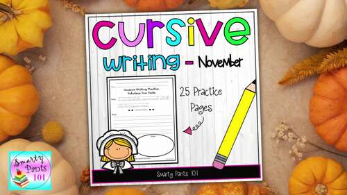 Cursive Writing Practice Sentences - November Jokes, Fun Facts, Handwriting