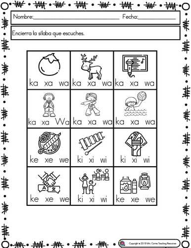 Centros conciencia fonológica- Letras KXW by mrscortes | TPT