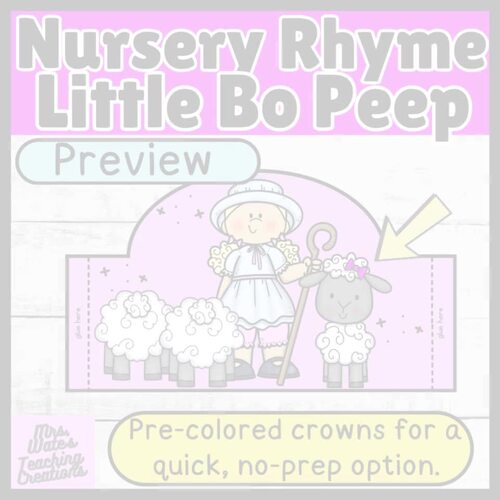Little Bo Peep Nursery Rhyme Craft | Sequencing & Writing Crown Activities