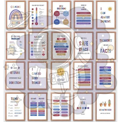 Space Theme • Calm Down Corner • SEL • 20 Posters by Ping Ping Studio
