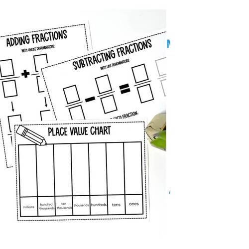 Math Graphic Organizer Work Mats, Upper Elementary by Tara's Teaching Tools