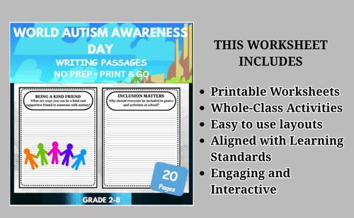 World Autism Awareness Day Writing Activities | 20 Empathy Prompts ...