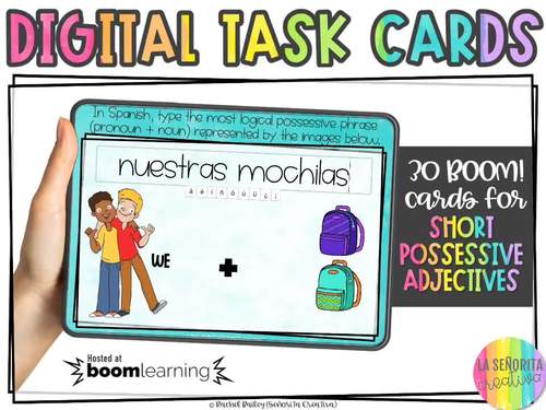 Short Possessive Adjectives Digital Task Cards | BOOM Cards | TPT