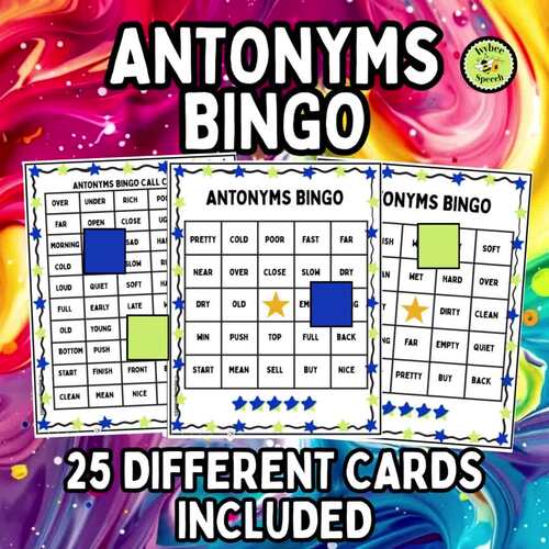 Antonyms Bingo | Vocabulary Game for ELA & Speech Therapy by Ivybee Speech